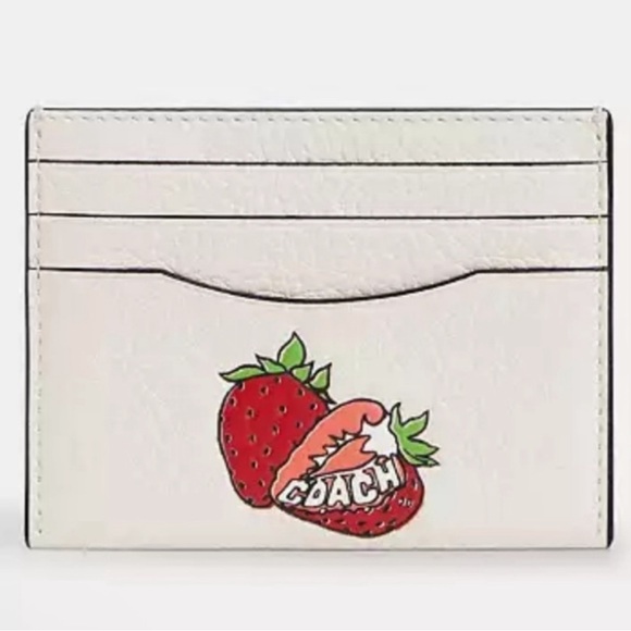 Coach | Bags | Coach Strawberry Slim Id Case Card Holder Nwt | Poshmark